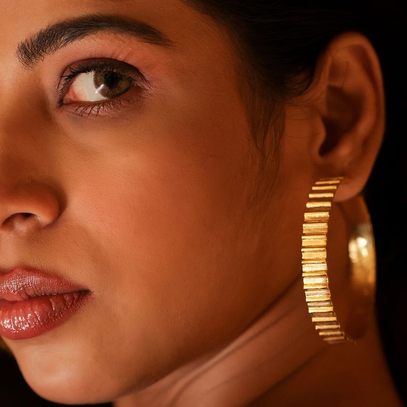 Buy Gossip Bumpy Chic Glow Hoop Earrings Online