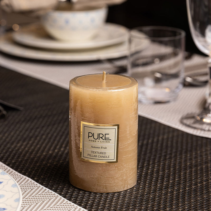 Buy Pure Home + Living Large Mustard Lemon Eucalyptus Pillar Candle (1 ...