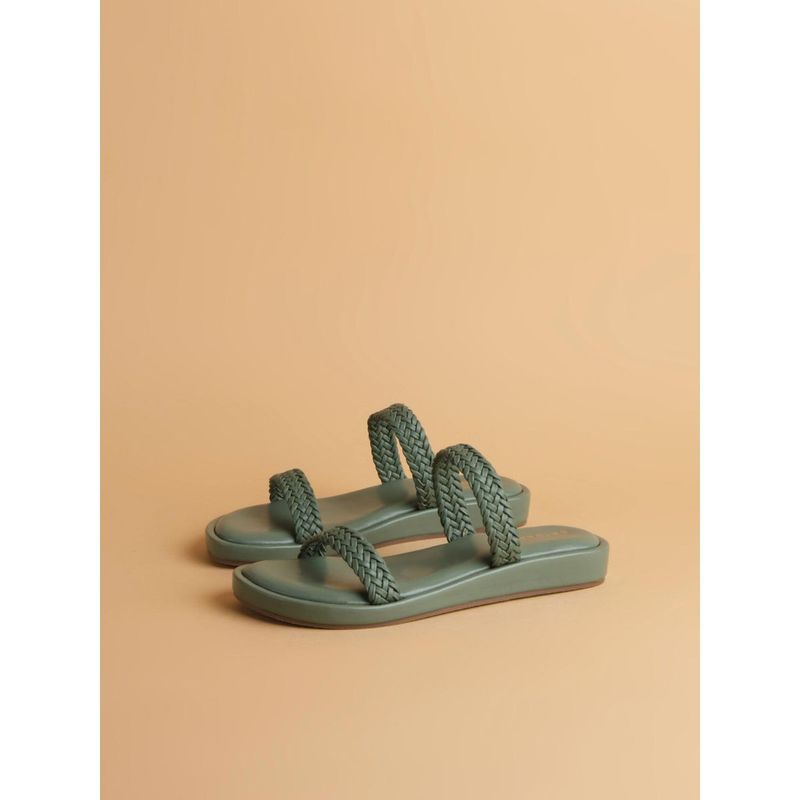 Buy Eridani Detailed Olive Janie Flats Online