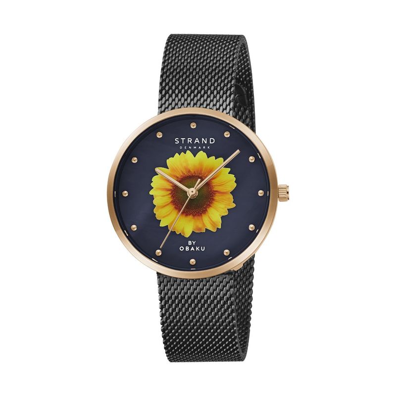 Buy Strand By Obaku Sunflower Night Black Dial Quartz Watch For Women ...
