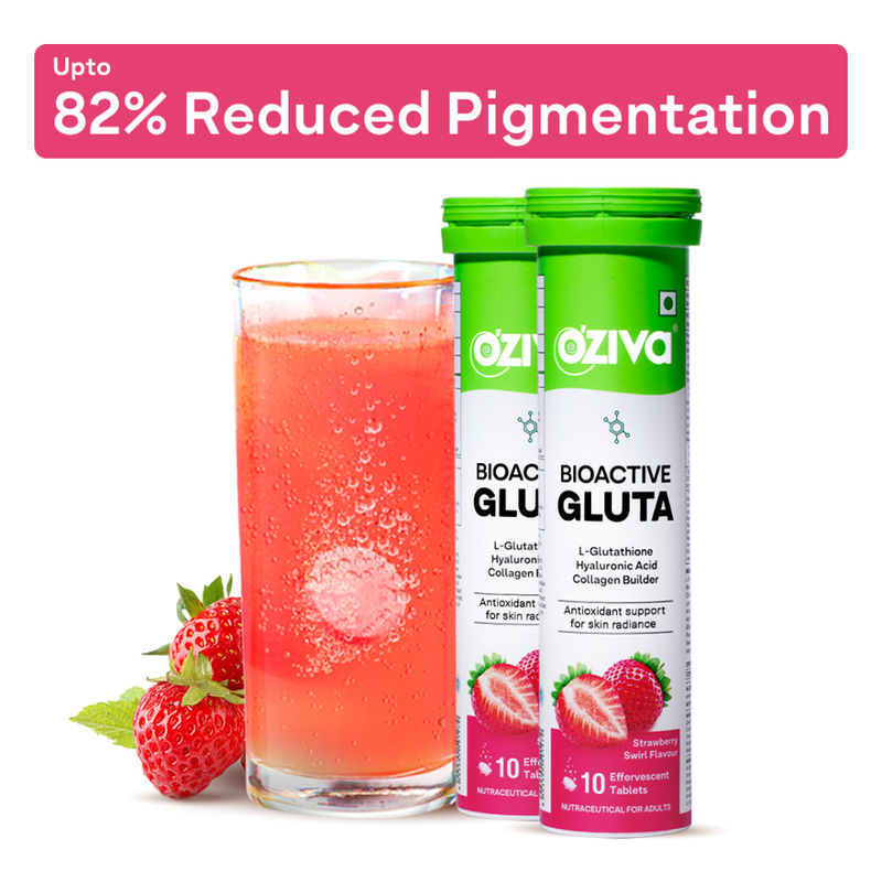 Buy Oziva Bioactive Gluta Fizzy (L-Glutathione) - Strawberry Swirl Online