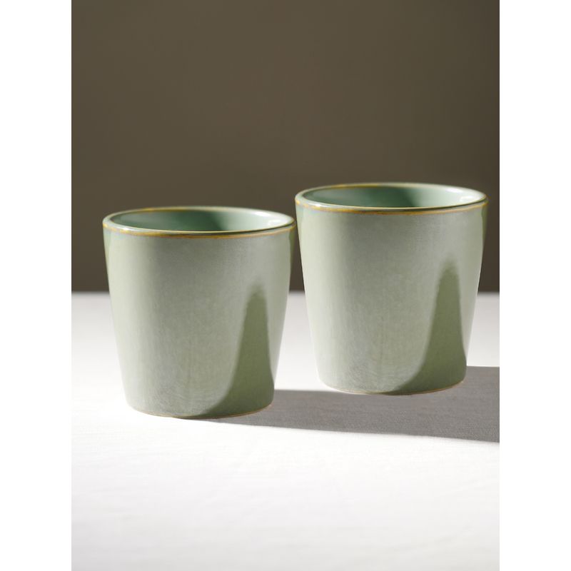 Buy Pure Home + Living Green Ceramic Pots Set of 2 Large Online