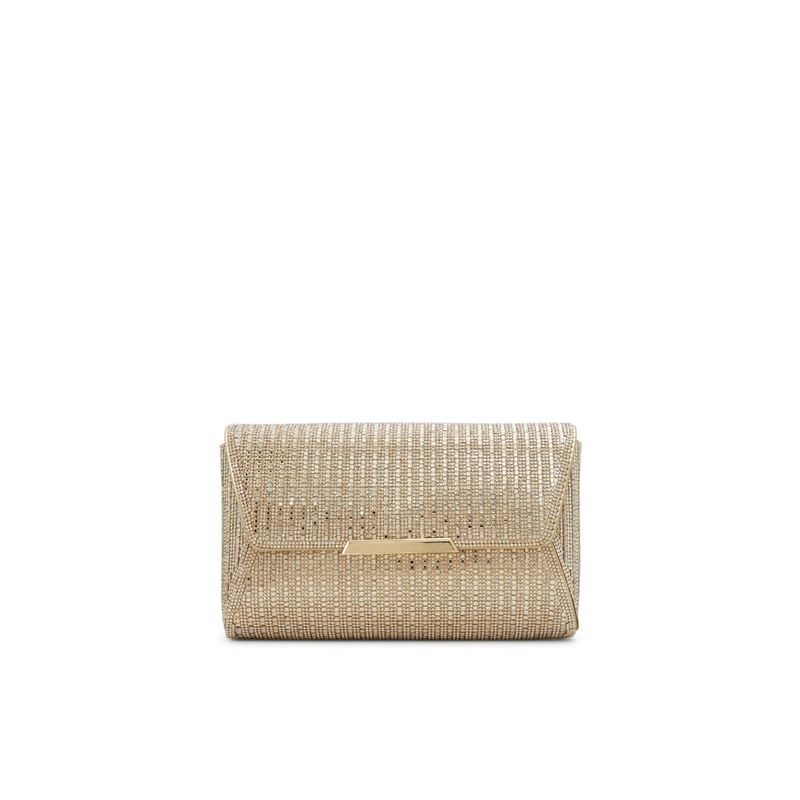 Buy Aldo Rania Gold Womens Clutch with Detachable Chain Online