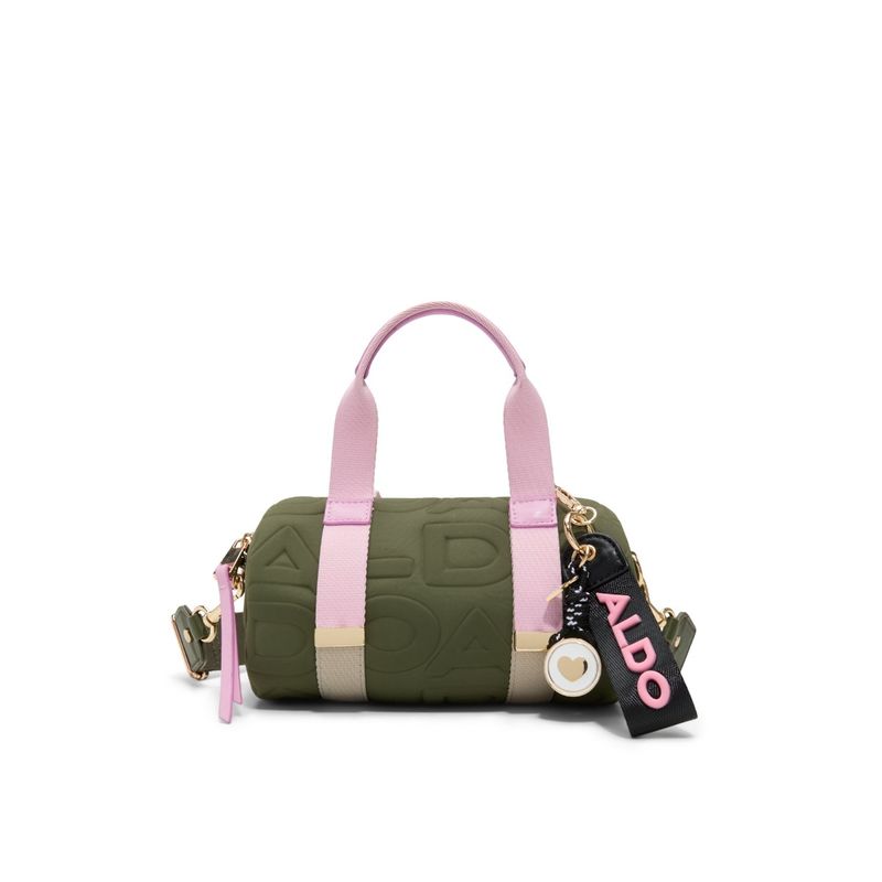 Buy Aldo Zahrah Olive Womens Barrel Sling Bag with Detachable Strap and Handle Online