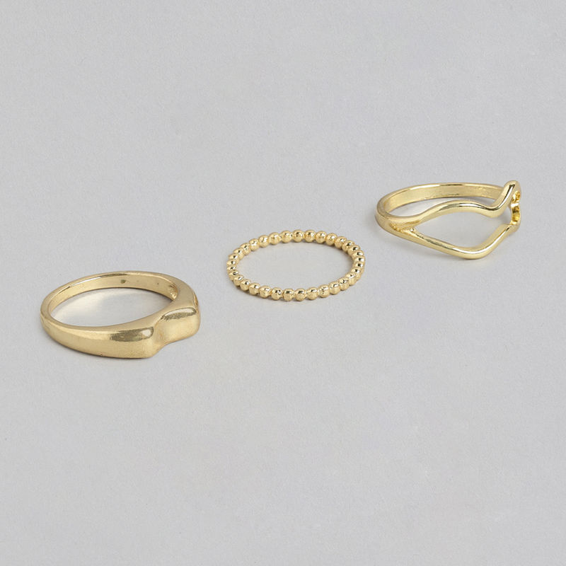 Buy Pipa Bella by Nykaa Fashion Wave Of Glam Ring Set (Set of 3) Online