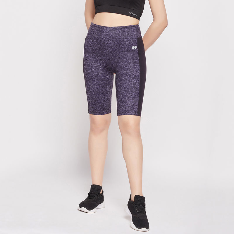 Clovia Snug Fit High-Rise Active Capri With Side Panels -Black: Buy Clovia Snug Fit High-Rise ...