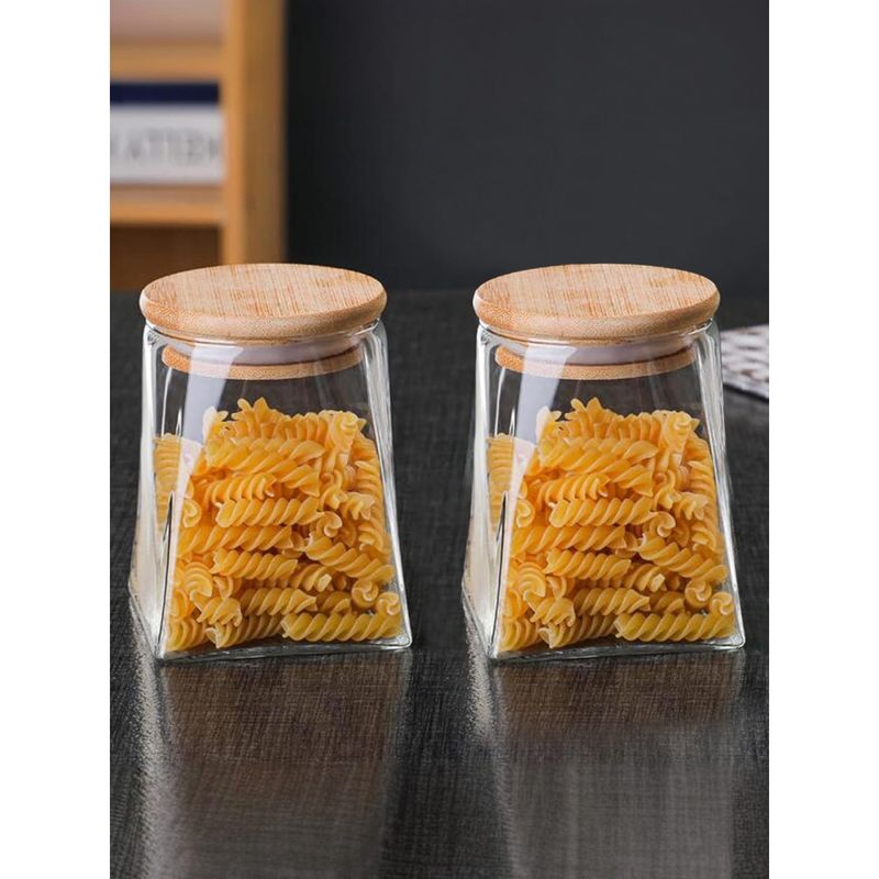 Buy The Better Home Borosilicate Jar with Wooden Lid|LP029|360 ml|Pack ...