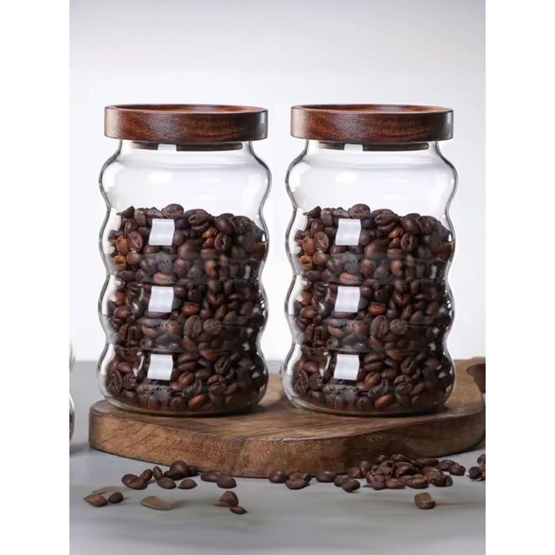 Buy The Better Home Borosilicate Jar with Wooden Lid|LP049|700 ml|Pack ...
