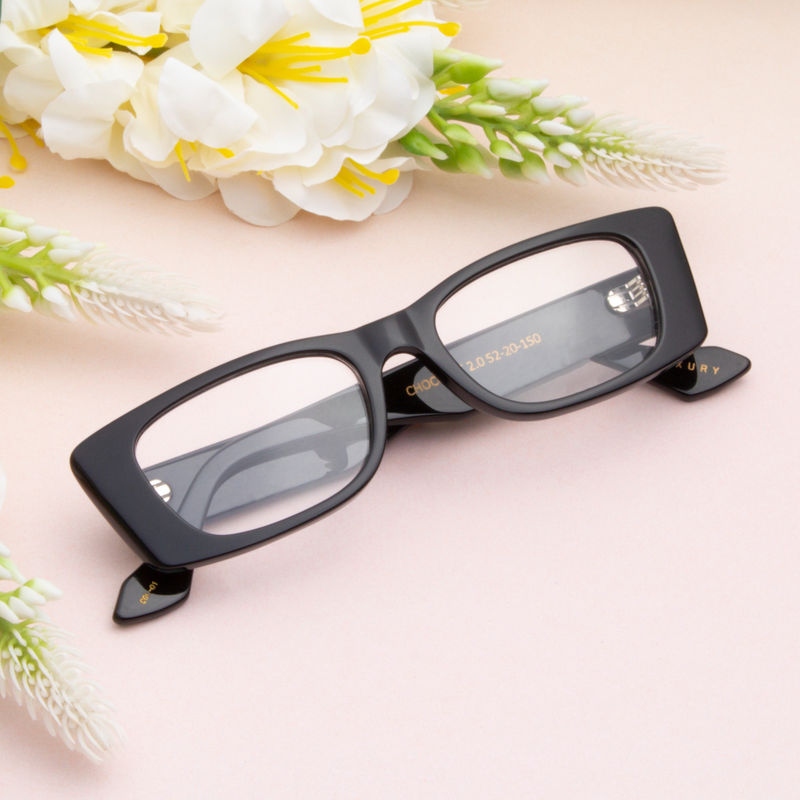 Buy TED SMITH Black Rectangle Premium Italian Acetate Frame For Unisex ...