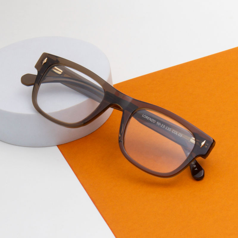 Buy TED SMITH Brown Square Premium Italian Acetate Frame For Unisex ...