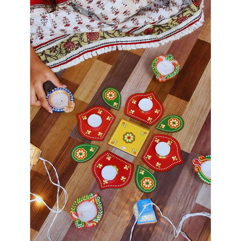 Buy Indigifts Diwali Movable Rangoli 9 Pieces Set Online