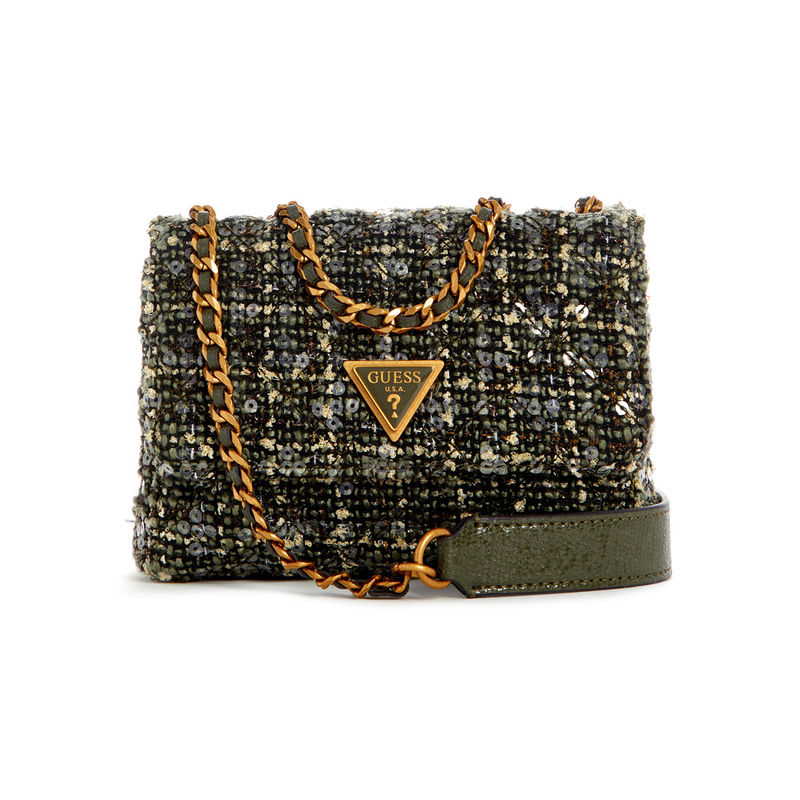 Buy Guess Olive Self Design Sling Bag Online