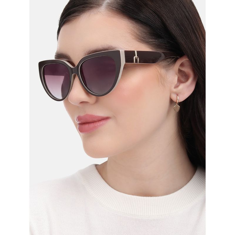 Buy Carlton London Brown Toned with Polarised Lens Cat Eye Sunglasses ...