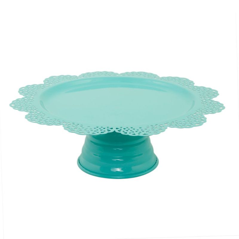 Buy Living With Elan Scallop Cake Stand with Server -Aqua Online