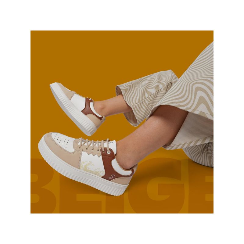 Buy SOLETHREADS Torrent Beige Colorblock Women Sneakers Online