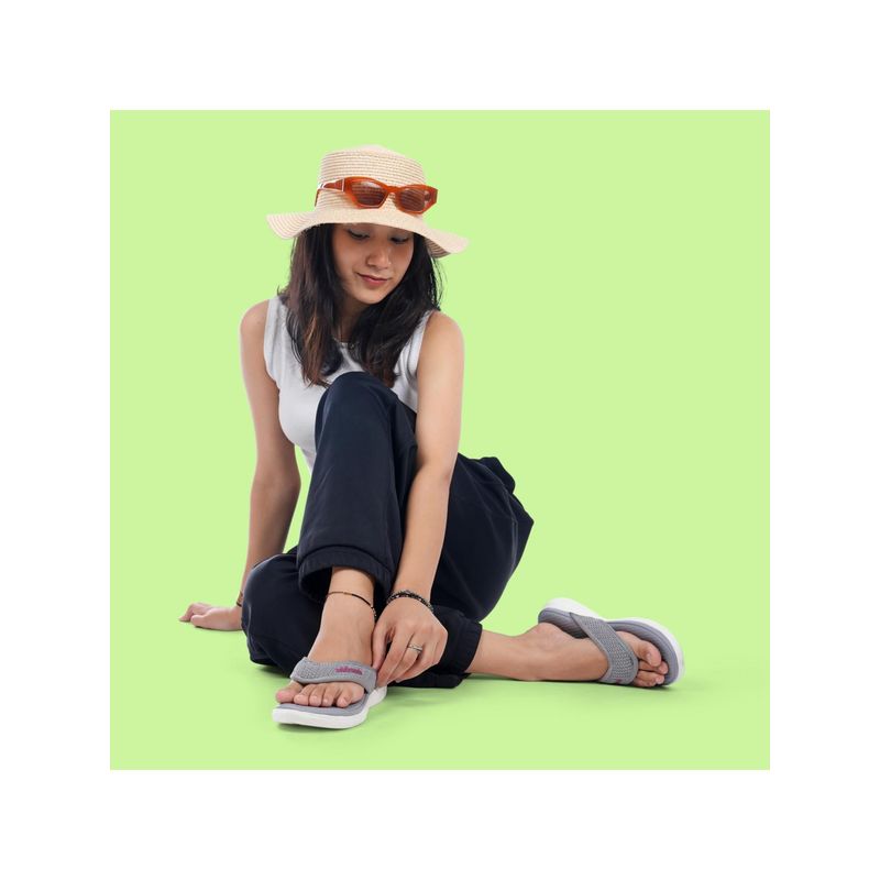 Buy SOLETHREADS Grace V Solid Grey Women Flipflops Online