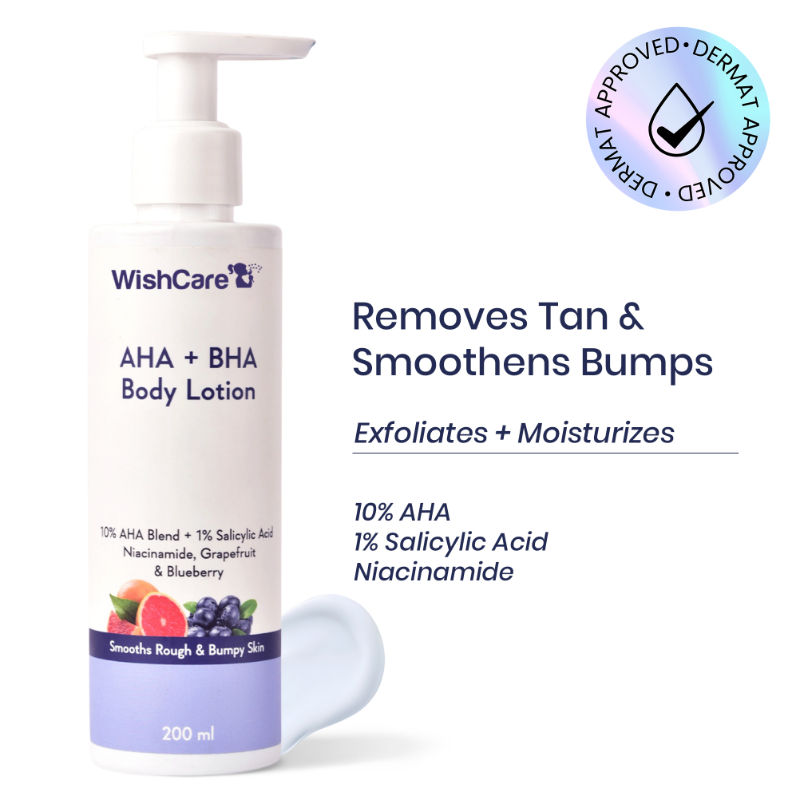 Buy WishCare AHA + BHA Exfoliating Body Lotion for Strawberry Skin ...