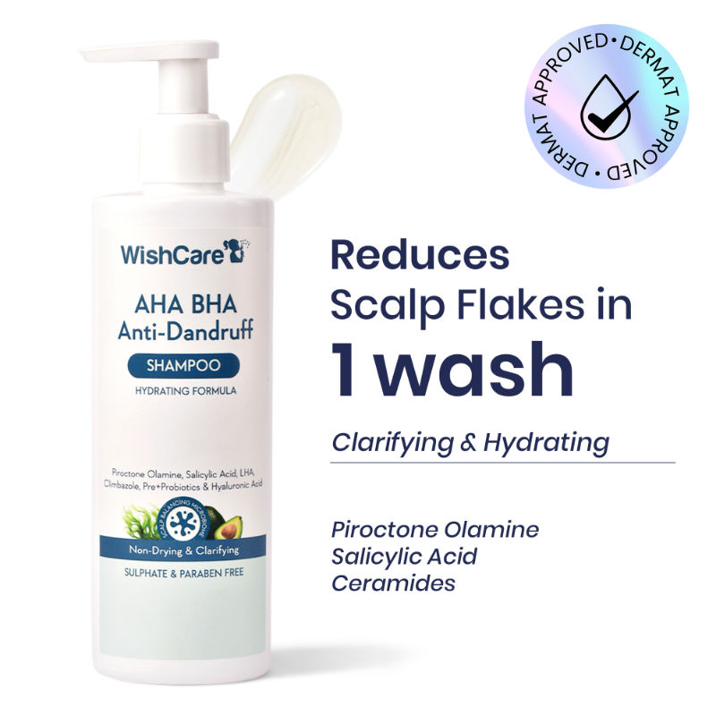 Buy Wishcare Hydrating AHA BHA Anti Dandruff Shampoo - Piroctone ...