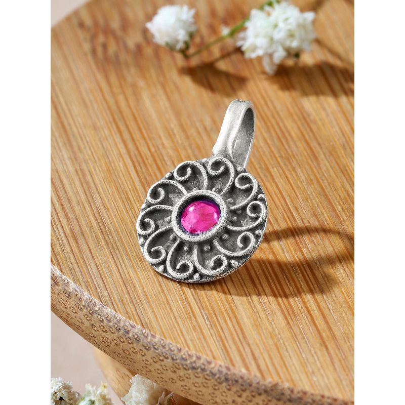 Buy Teejh Nurni Red Stone Nose pin Online