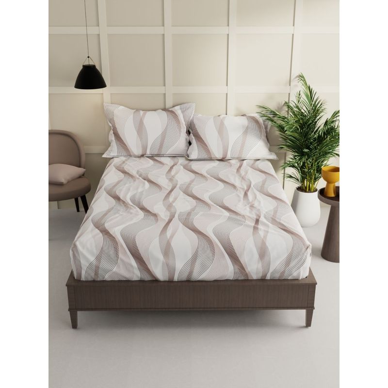 Buy Bianca Extra Smooth Micro Double Bedsheet -3Pc Set Geometrical ...