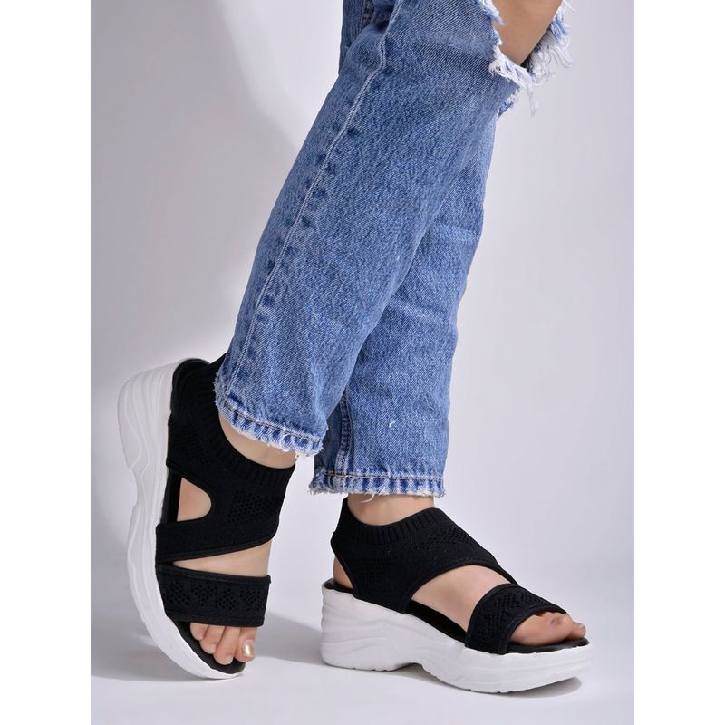 Buy Shoetopia Smart Casual Black Sandals for Women Online