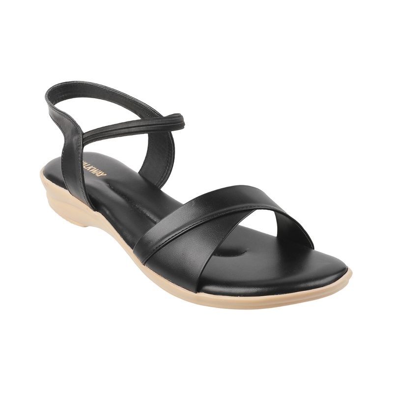 Buy Walkway Black Solid/plain Sandals Online