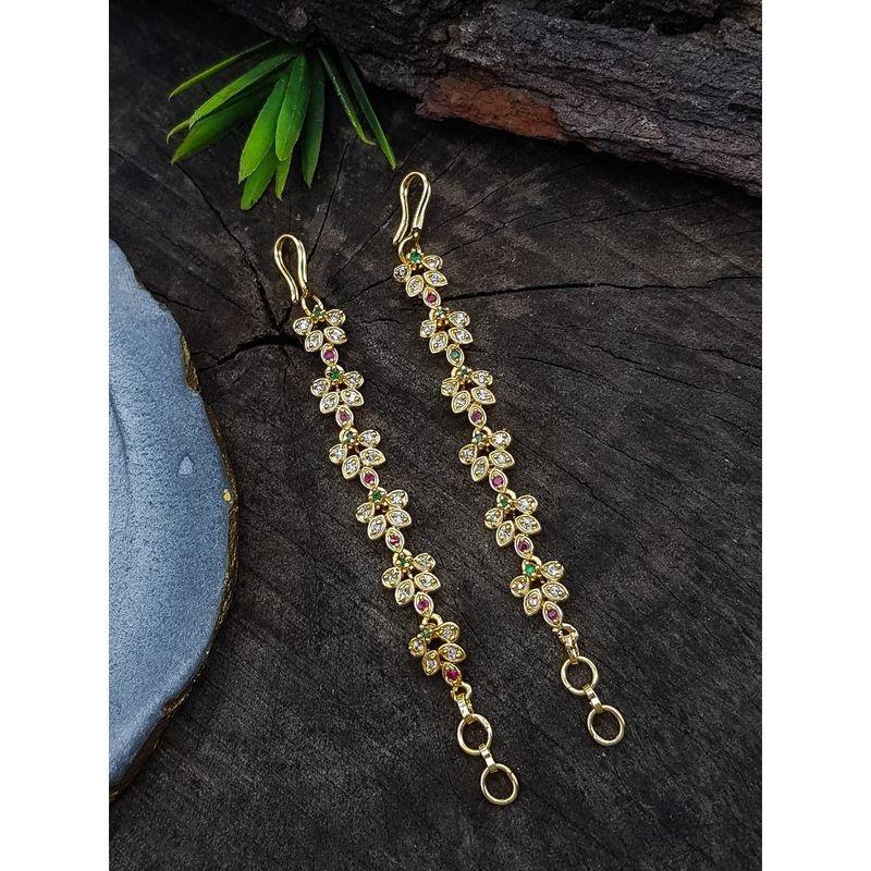 Buy GRIIHAM Multi-Color Gold Plated Single Straight Ear Chain Online