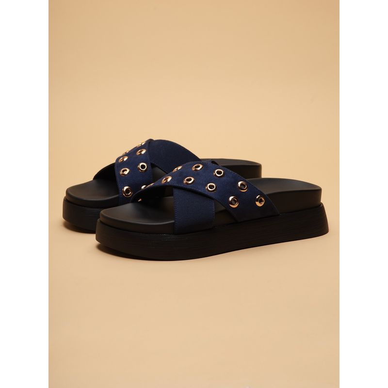 Buy Eridani Bennett Blue Casual Platforms Sandal Online