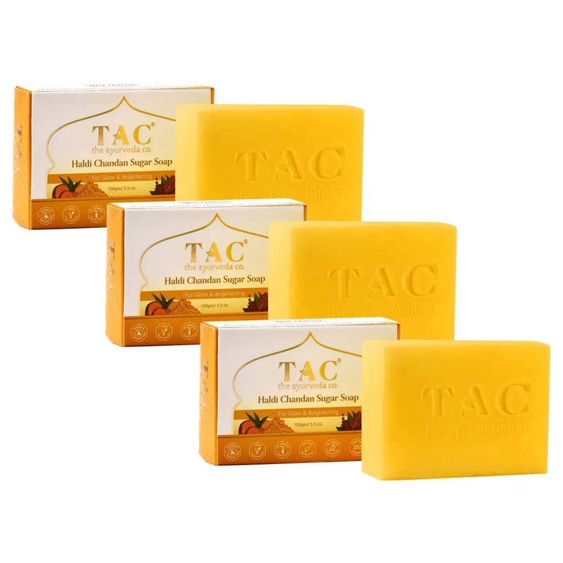 Buy TAC - The Ayurveda Co. Haldi Chandan Handmade Sugar Soap (pack Of 3 ...