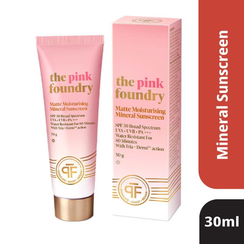 The Pink Foundry Tinted Sunscreen - Matte Mineral & Moisturising with ...