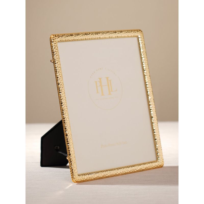 Buy Pure Home + Living Gold Plated Hammered Metal Photo Frame - Large ...