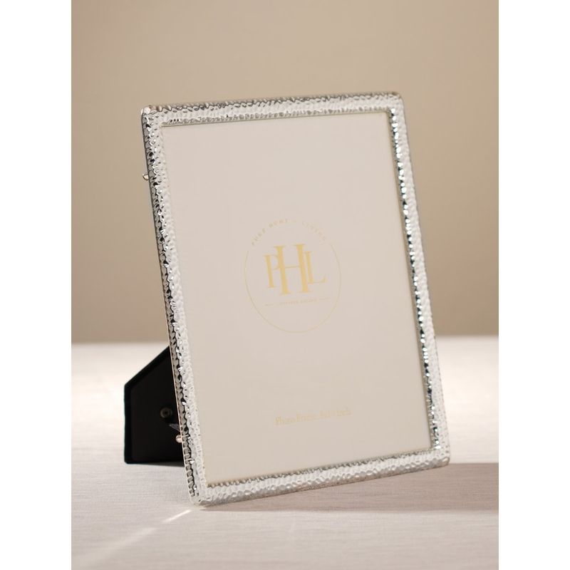 Buy Pure Home + Living Silver Plated Hammered Metal Photo Frame - Large ...