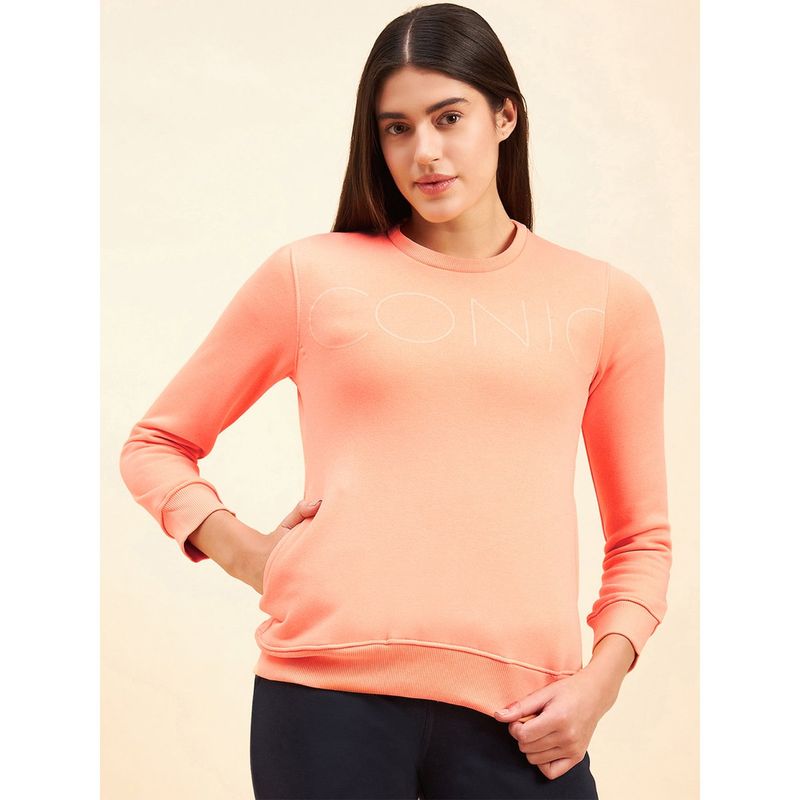 Buy Sweet Dreams Women Peach Printed Sweatshirt Online
