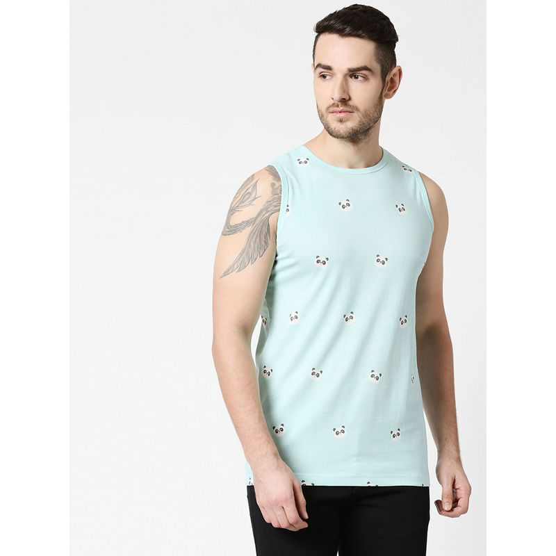 Buy Bewakoof Panda Fun AOP Vest - Blue Online