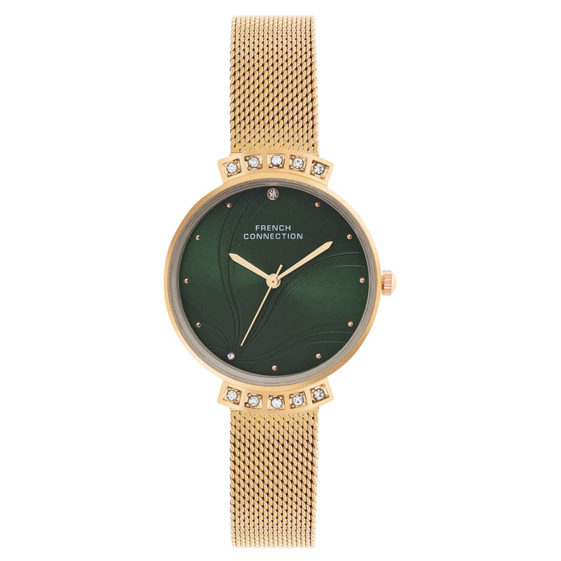 Buy French Connection Green Analog Round Dial Toujours Watch For Women ...