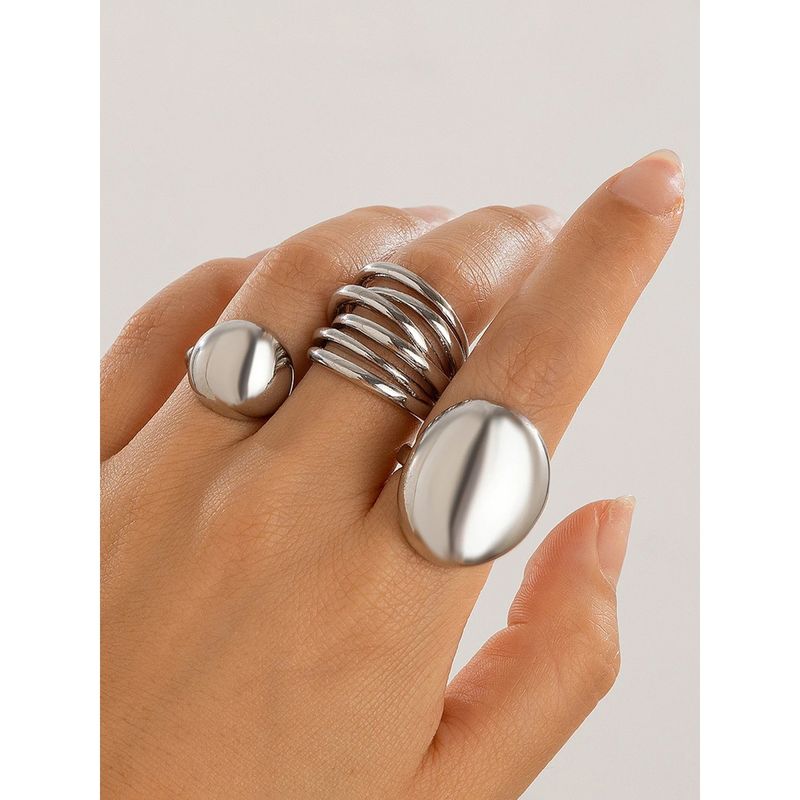 Buy Jewels Galaxy Trending Silver Plated Stackable Rings Set of 3 Online