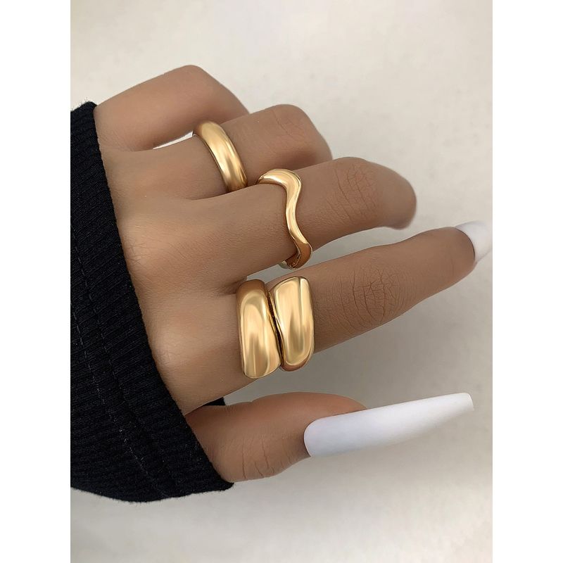 Buy Jewels Galaxy Trending Gold Plated Stackable Rings Set of 3 Online