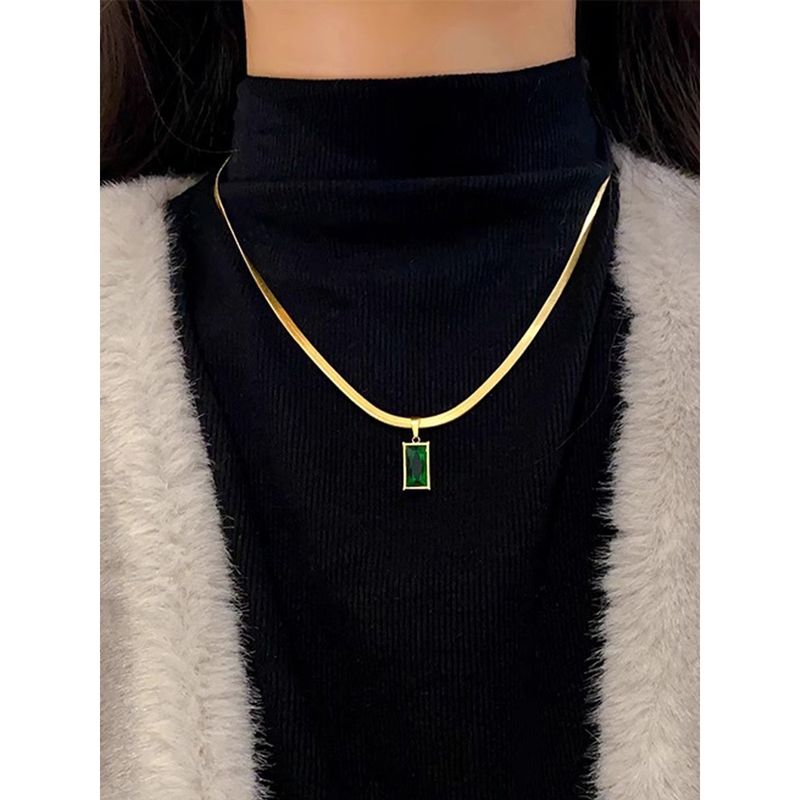 Buy Jewels Galaxy Gold-Plated Anti Tarnish Green Pendant Necklace Online