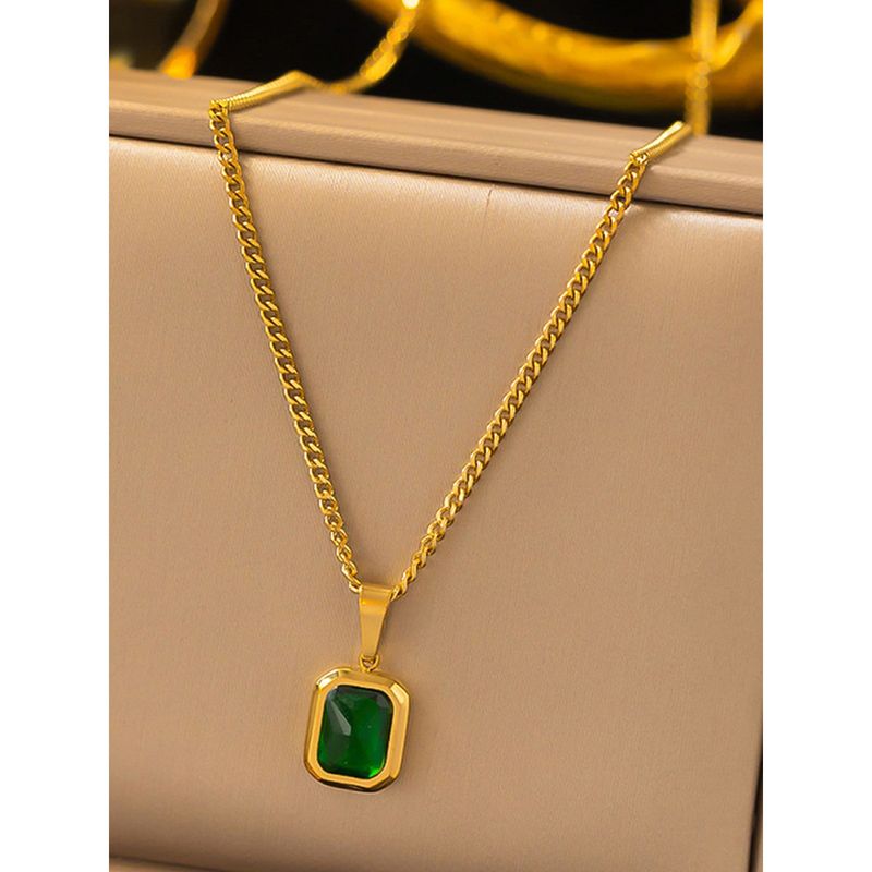 Buy Jewels Galaxy Gold-Plated Stylish Anti Tarnish Green Pendant ...