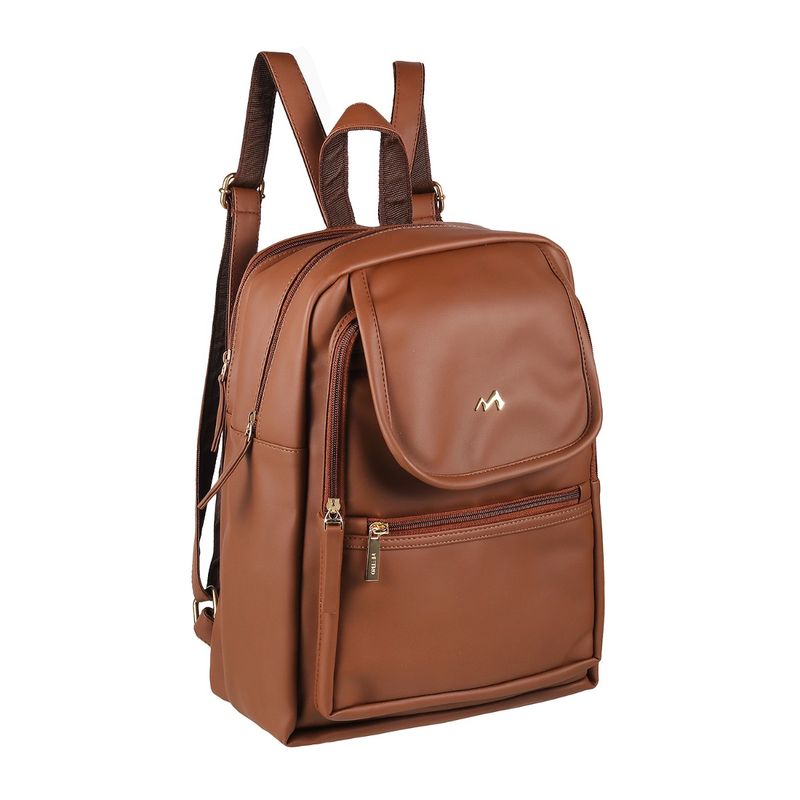 Buy Metro Solid-Plain Tan Backpacks Online