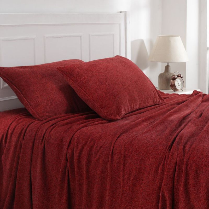 Buy Maspar Colorart Charlotte Yarn Dyed Texture 310gsm Red Double Bed ...