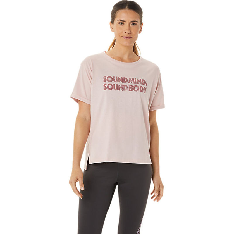 Buy Asics Heritage Font Graphic 6 Peach Womens T-shirts Online