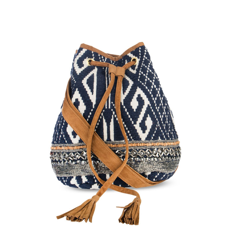 Buy Chumbak Aztec Embellished Drawstring Sling Bag Online