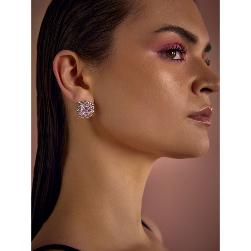 Buy MISS JO Pink Sparkle Studs Earrings Online