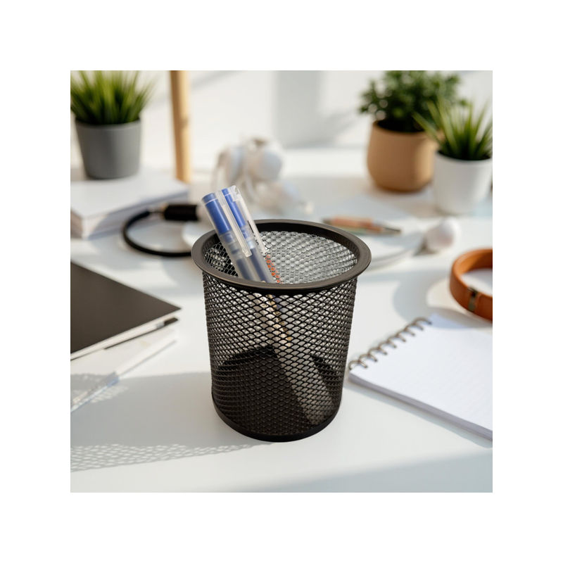 Buy STOR Ash Black Round Mesh Desk Organiser Online