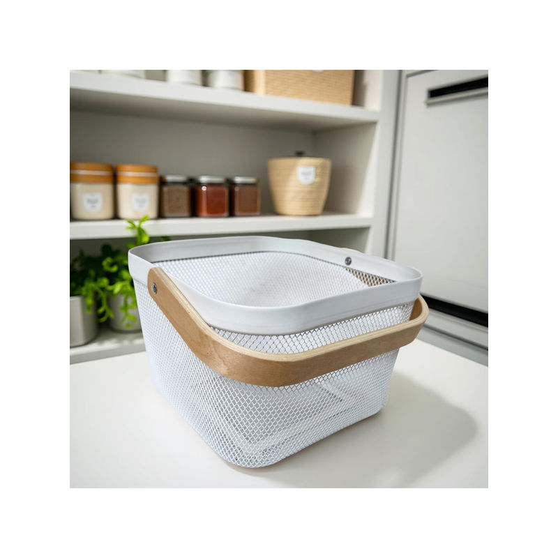 Buy STOR Ecru White Mesh Space Saver Storage Basket Online
