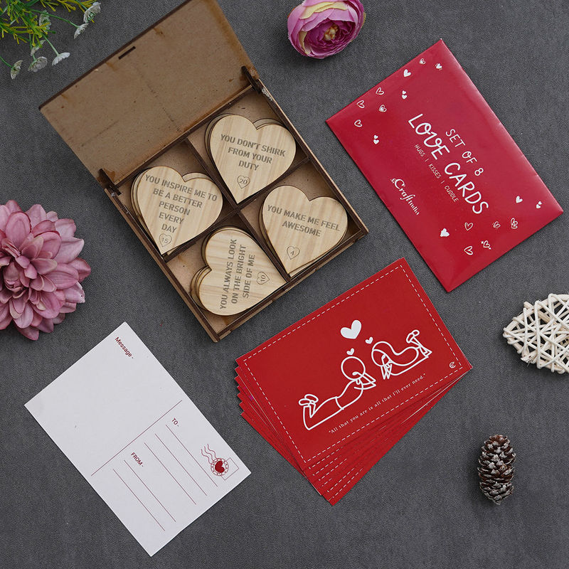 Buy eCraftIndia Valentine Combo of Set of 8 Love Gift Card Gift Set ...