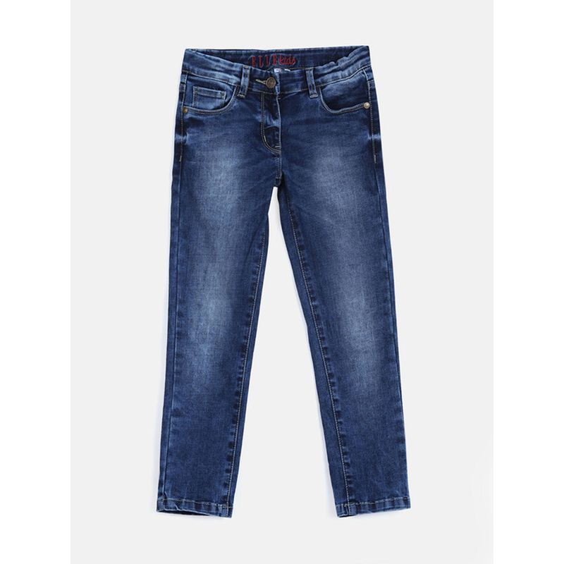 Elle Kids Blue Solid Jeans: Buy Elle Kids Blue Solid Jeans Online at ...