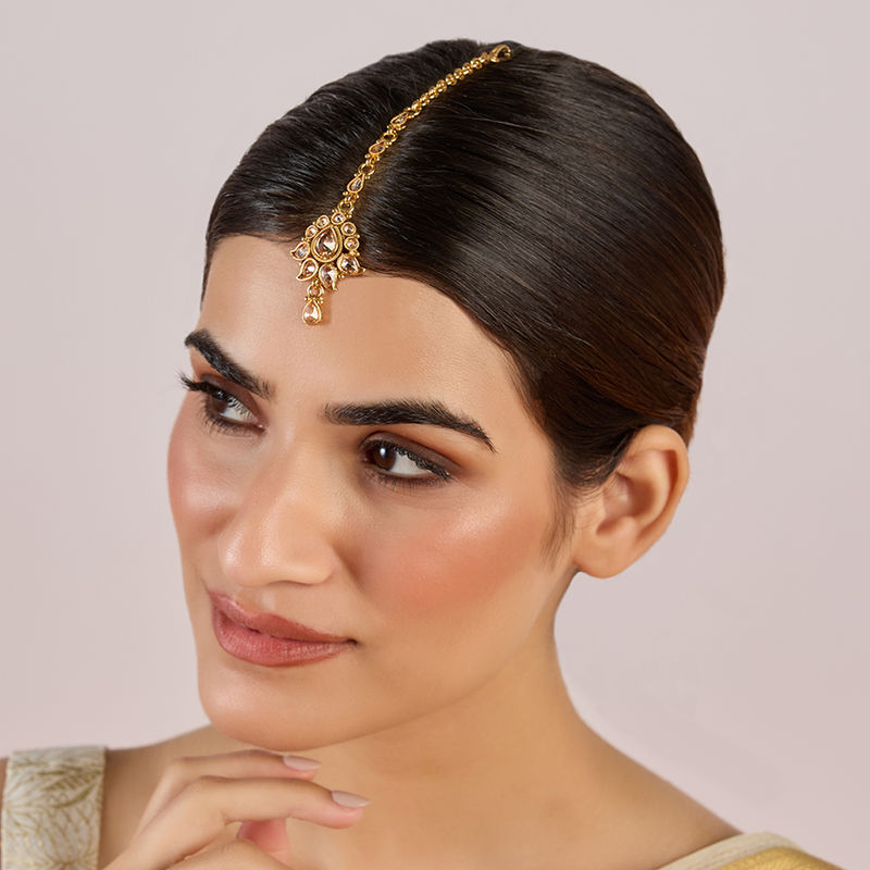 Buy Azai by Nykaa Fashion Gold Stone Studded Drop Chain Design Festive ...