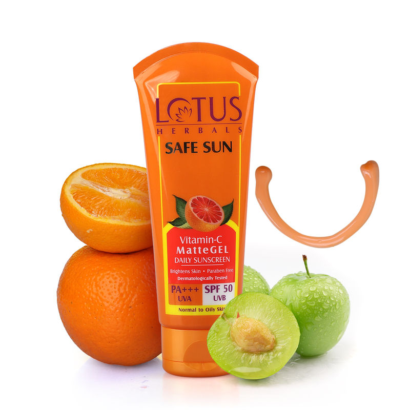 Buy Lotus Herbals Safe Sun Vitamin C Matte Gel Daily Sunscreen SPF 50 ...